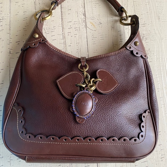 LUELLA | Bags | Vintage Luella Large Chocolate Leather Handbag W Charms ...